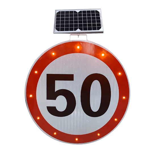 Solar Powered Flashing Speed Limit Sign