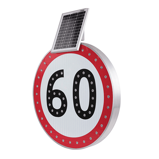 Solar Powered Flashing Speed Limit Sign