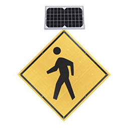 Solar Powered Crosswalk Signs With Flashing Lights